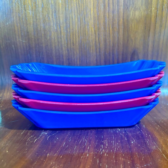 Dining | Vintage Mcm Melamine Ware Ice Cream Sundae Split Boats Dishes ...